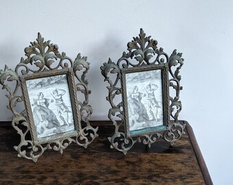 Picture Frames Cast Metal JM54 Iron Art Decorative 8 1/4x5.5in, Holds 3 ...