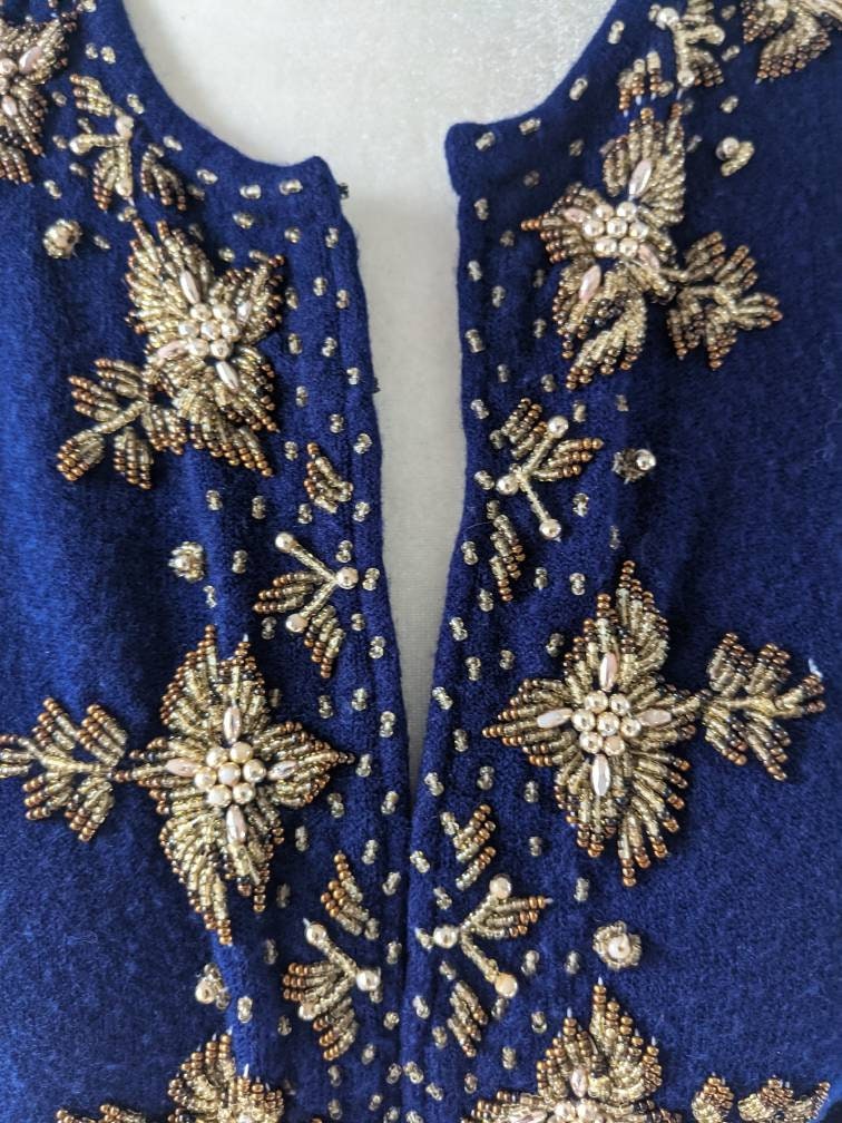 Gorgeous Vintage Hand Beaded Sweater - Etsy