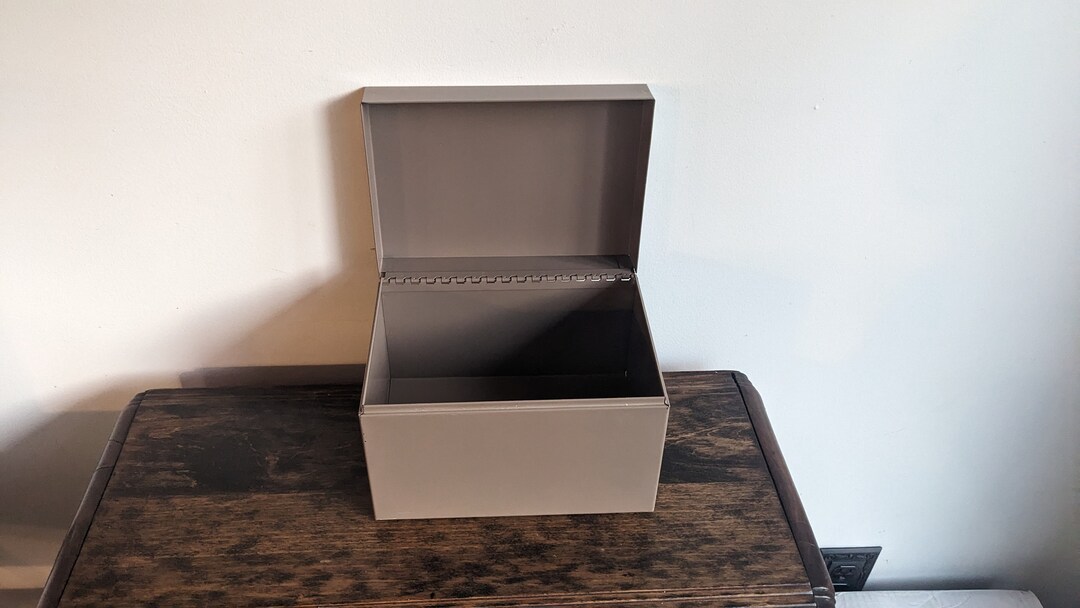 Vintage Metal File Box - Etsy