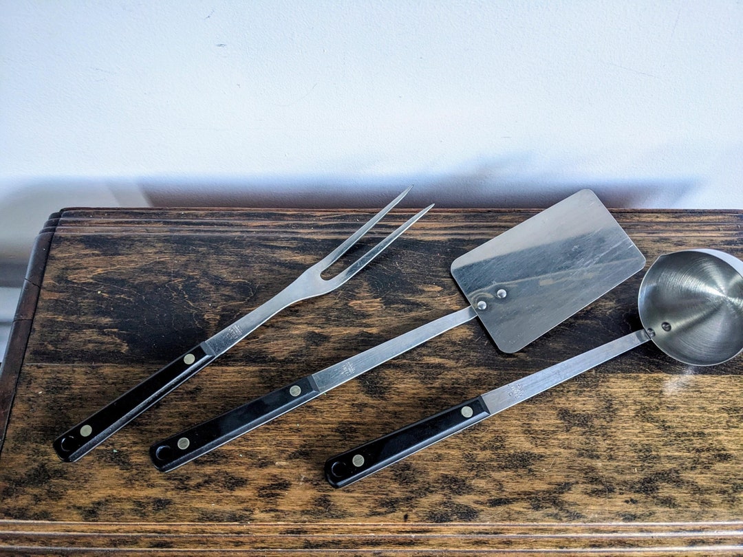 Flint Vanadium Cooking Utensils, Spatula, Meat Fork, Ladle 3 - Etsy