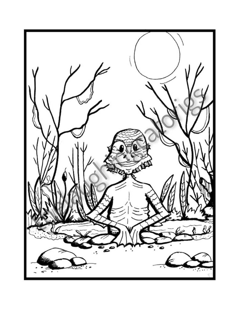 Swamp Thing Printable Coloring Page, Digital Download, Swamp Man ...