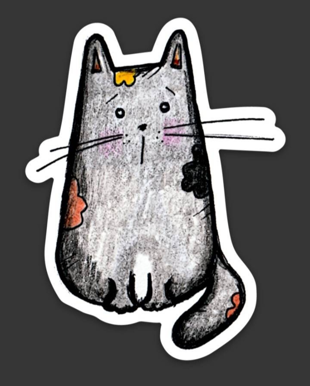 Calico Kitty Sticker, Cat Vinyl Sticker, Stationary, Phone Case Sticker ...