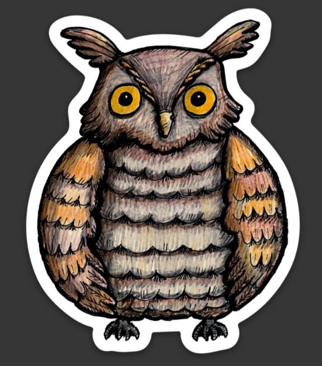 Wise Owl Sticker, Owl Vinyl Sticker, Stationary, Phone Case Sticker ...