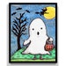 Boo Trick or Treat Ghost, Folk Art Halloween, Art Print, Ghost ...