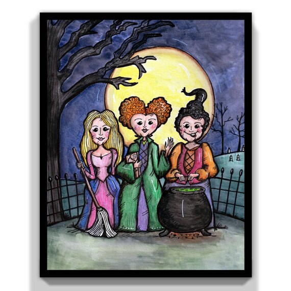 Hocus Pocus Halloween Art Print Halloween Decor Witches - Etsy
