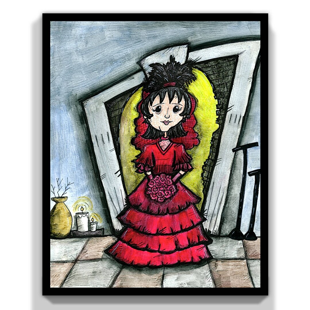 Lydia Deetz Art Print, Fan Art, Whimsical Halloween, Halloween Movie ...