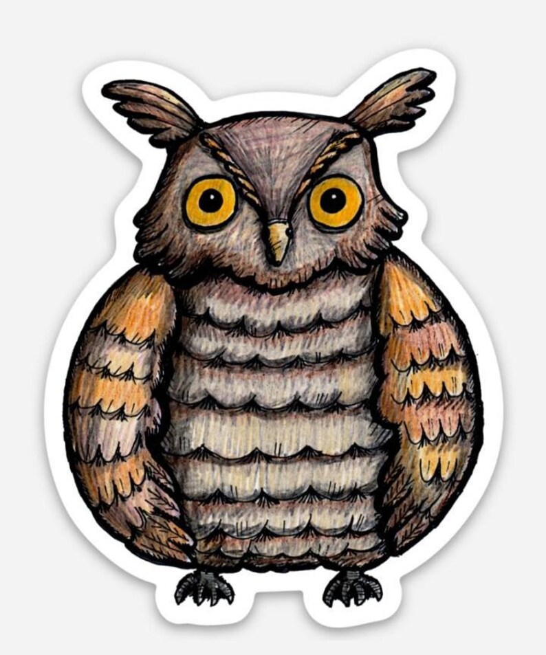 Wise Owl Sticker, Owl Vinyl Sticker, Stationary, Phone Case Sticker ...