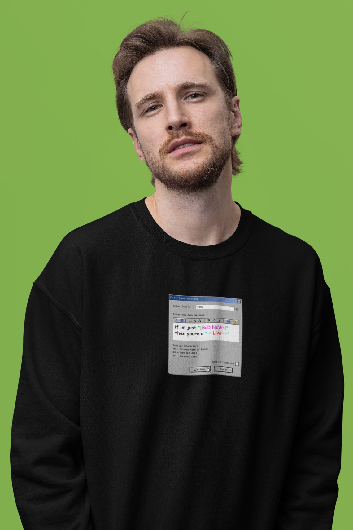 Away Message Emo Taking Back Sunday Lyrics Crewneck Sweatshirt, 2000's ...