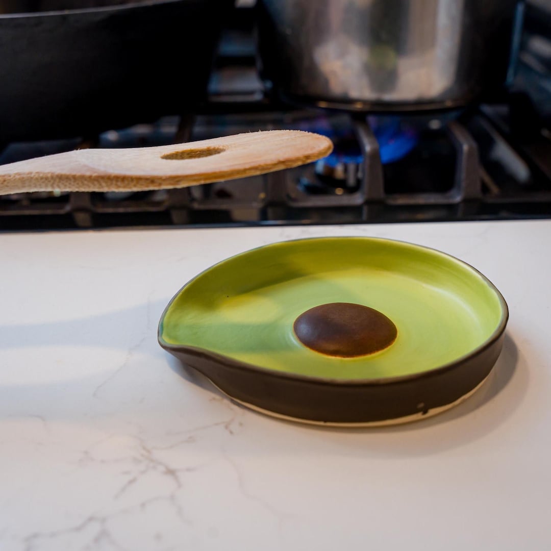 Avocado Spoon Rest - Handmade Ceramic Kitchen Accessories - Etsy