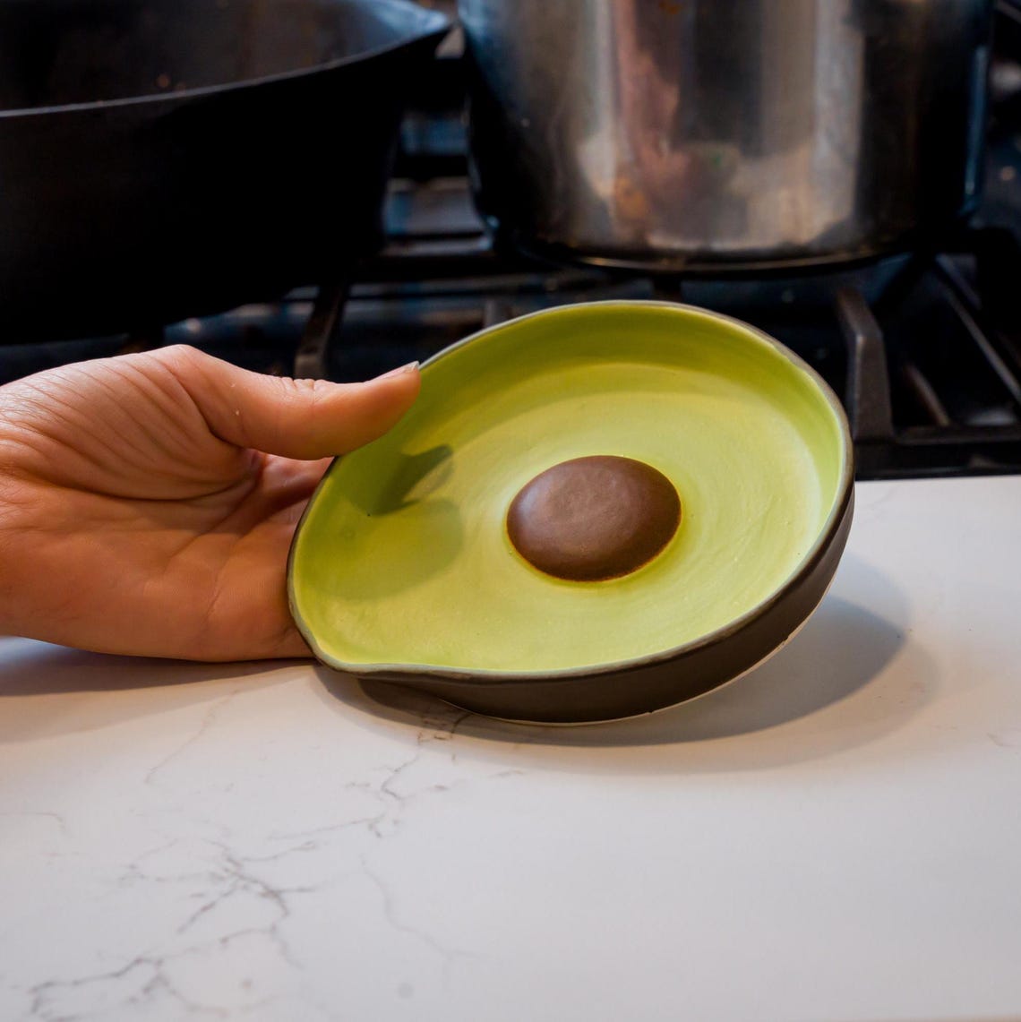 Avocado Spoon Rest - Handmade Ceramic Kitchen Accessories - Etsy