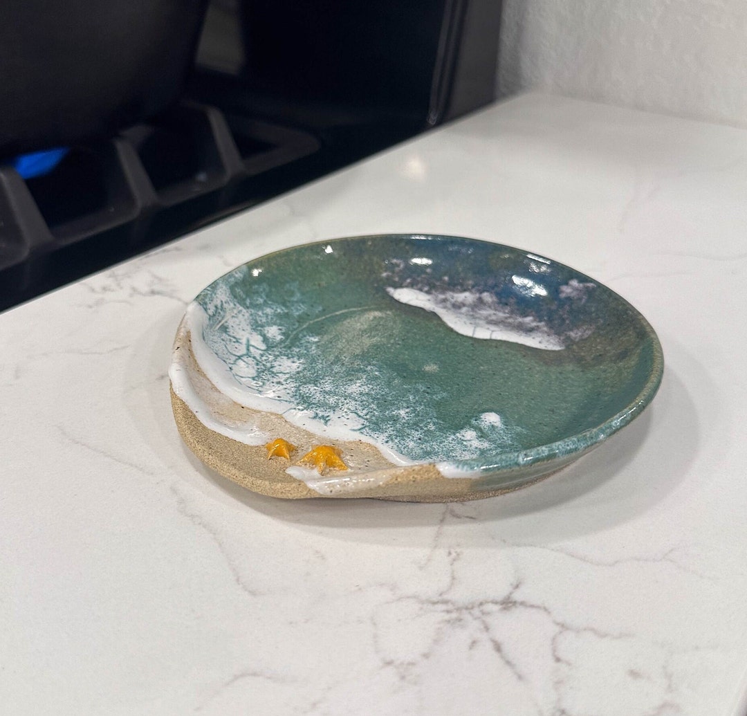 Starfish Ocean Shoreline Spoon Rest - Handmade Ceramic Kitchen ...