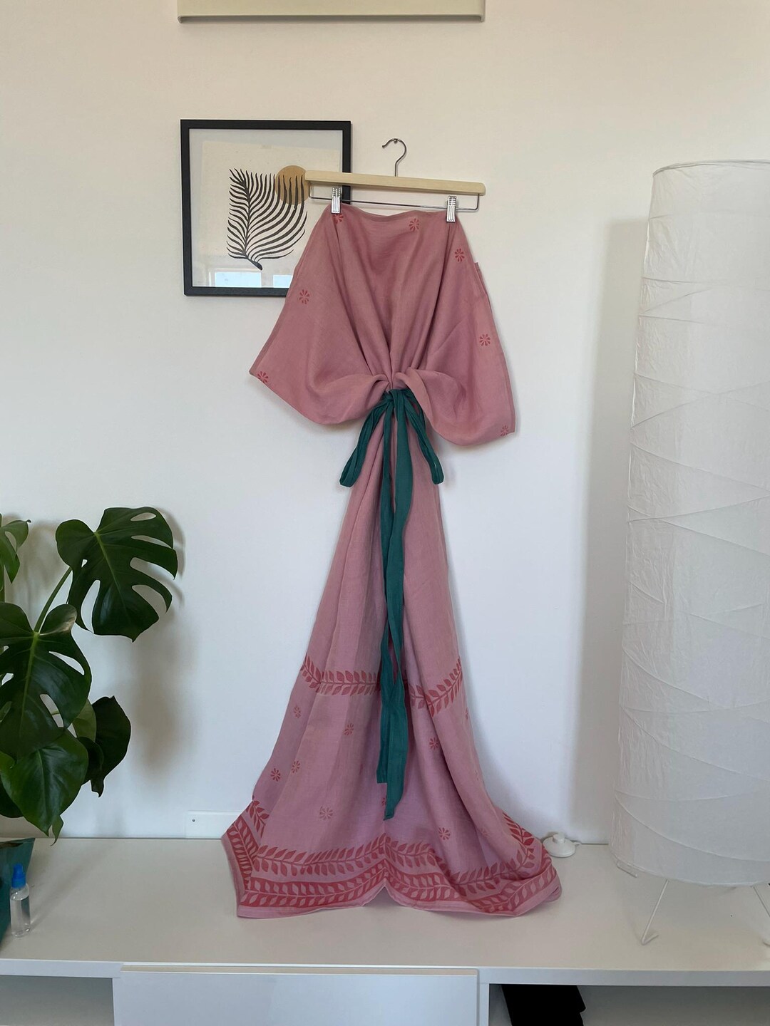 Long Chiton Pink With Laurel Inverse Ancient Greek Reenactment - Etsy