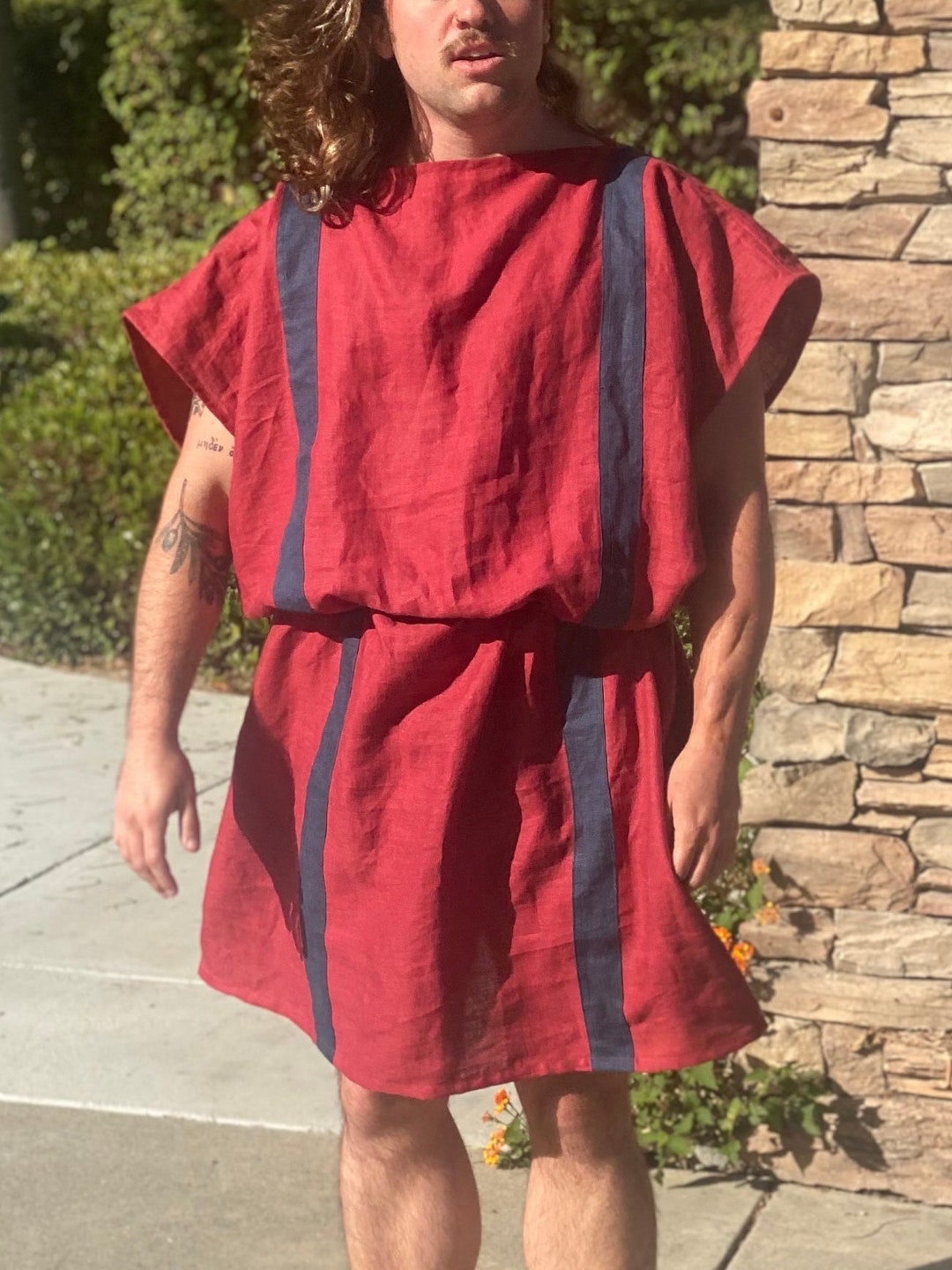 Roman Tunica Red With Blue Clavi - Etsy