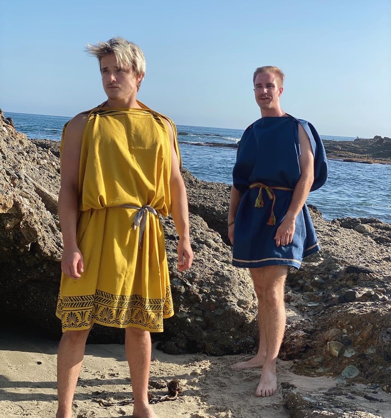 Red S Short Chiton With Key Ancient Greek Reenactment - Etsy