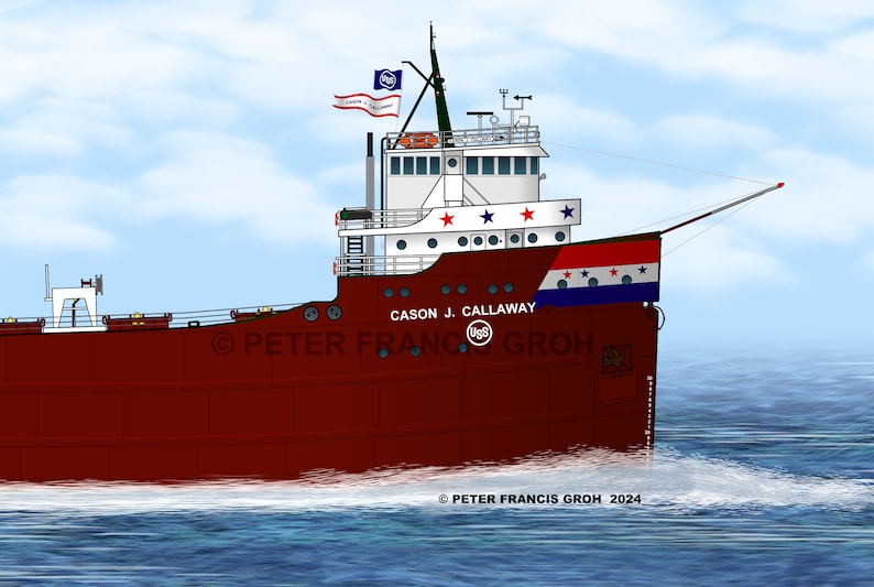 Great Lakes Freighter Ship Cason J. Callaway (1976) - Etsy