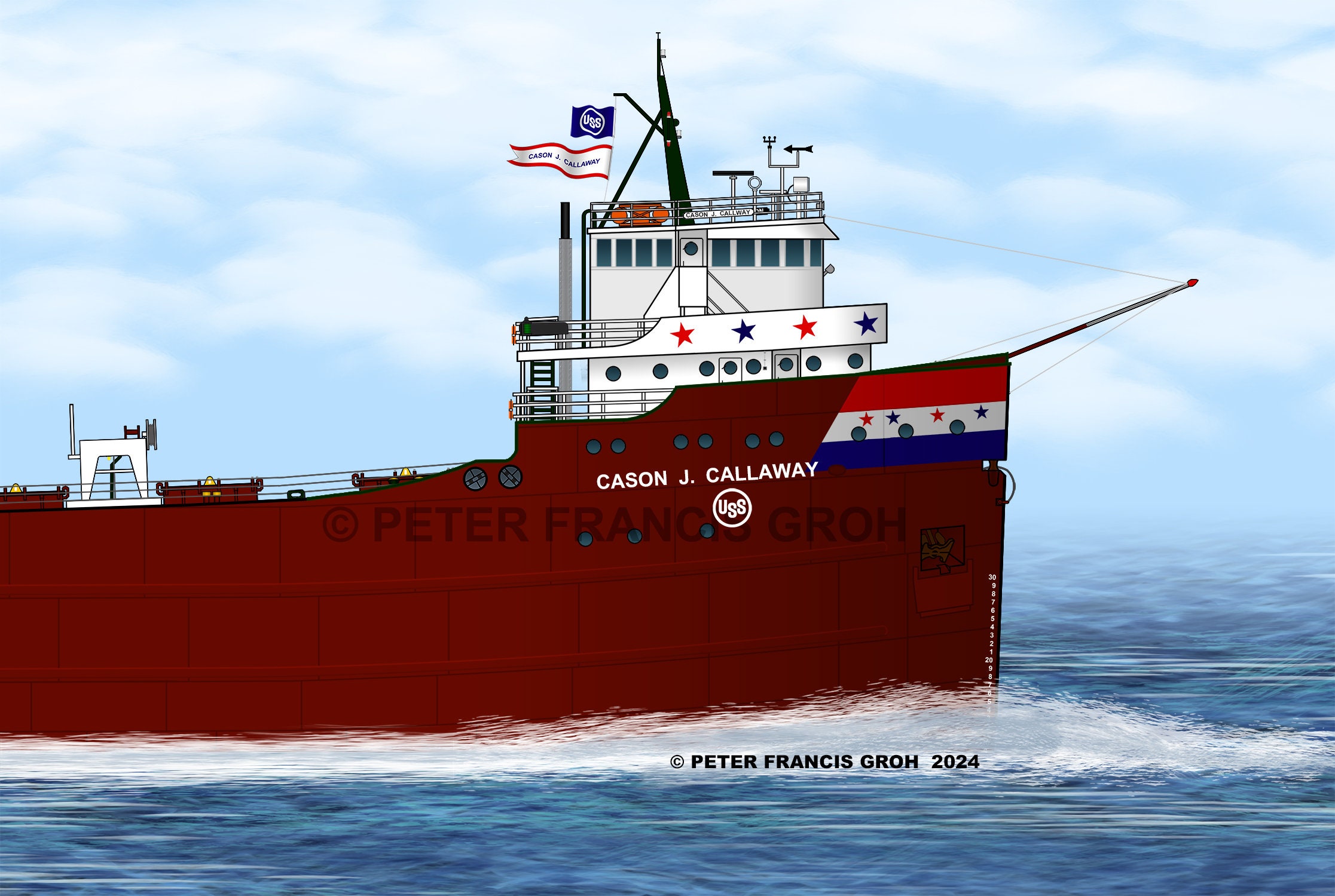 Great Lakes Freighter Ship Cason J. Callaway (1976) - Etsy