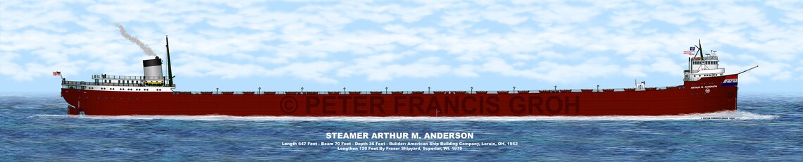 Great Lakes Freighter Ship Arthur M. Anderson (1976) - Etsy