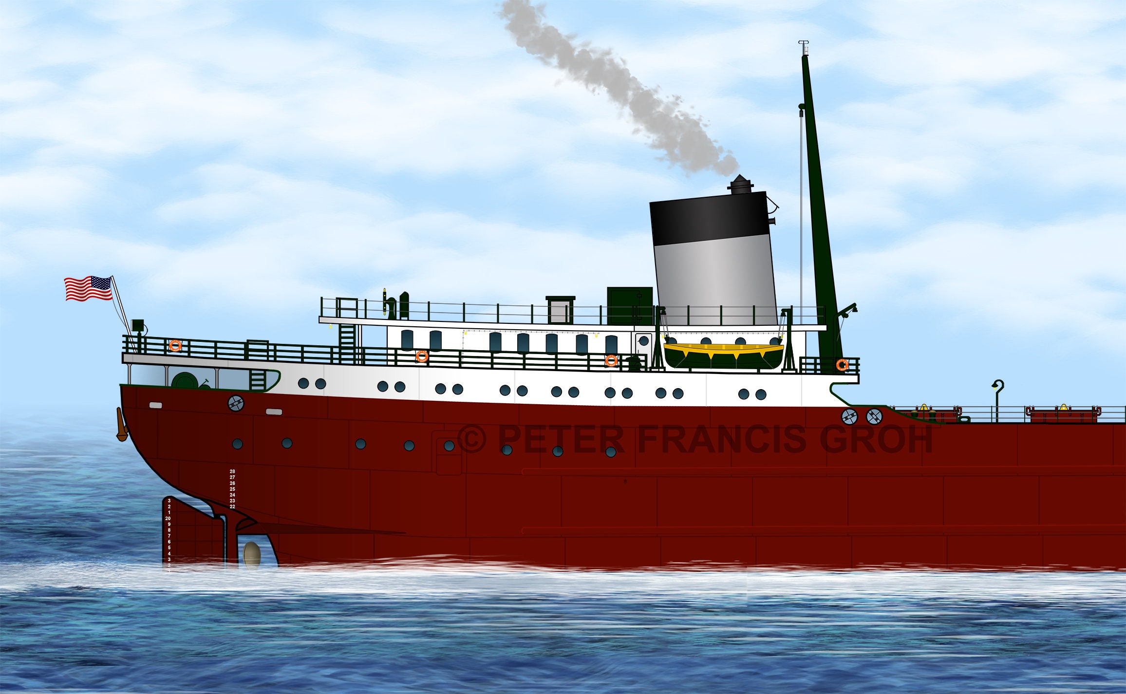 Great Lakes Freighter Ship Philip R. Clarke (1952) - Etsy