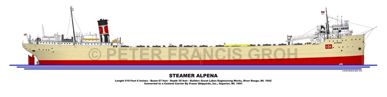 Great Lakes Freighter Ship Alpena - Etsy