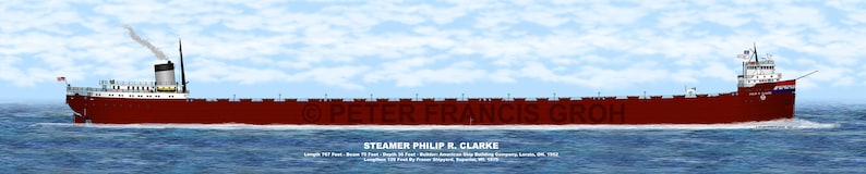 Great Lakes Freighter Ship Philip R. Clarke (1976) - Etsy