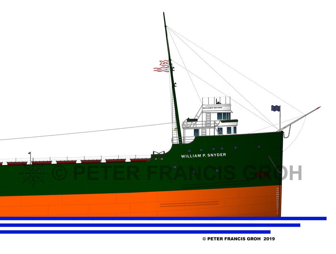 Great Lakes Freighter Ship William P. Snyder (1930) - Etsy