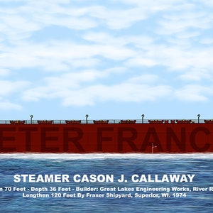 Great Lakes Freighter Ship Cason J. Callaway (1976) - Etsy