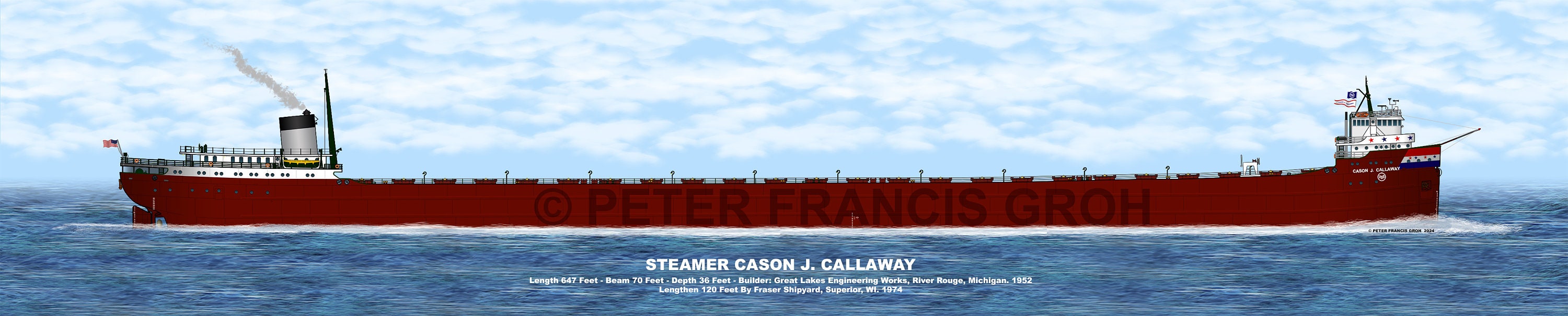 Great Lakes Freighter Ship Cason J. Callaway (1976) - Etsy