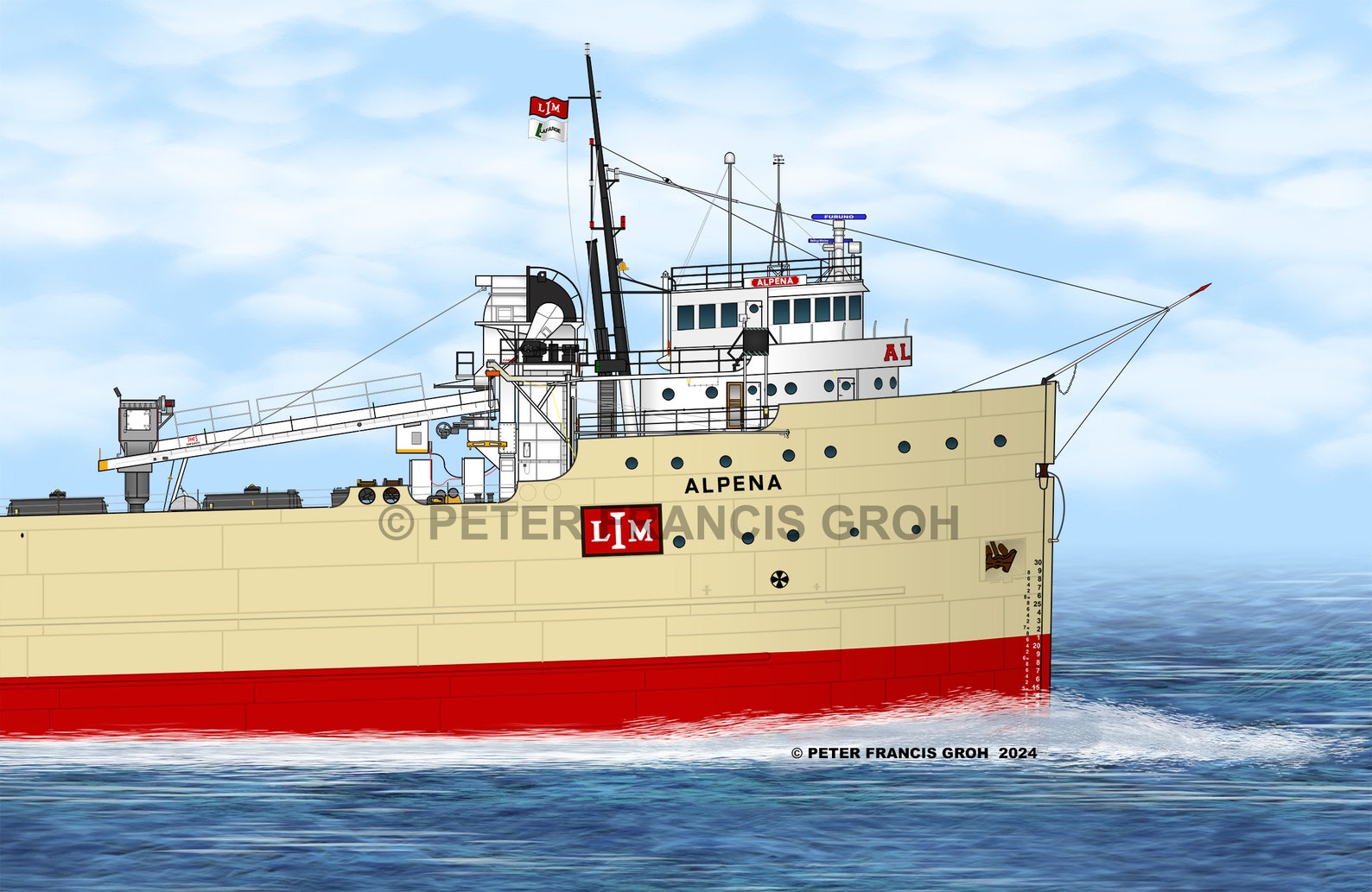 Great Lakes Freighter Ship Alpena - Etsy