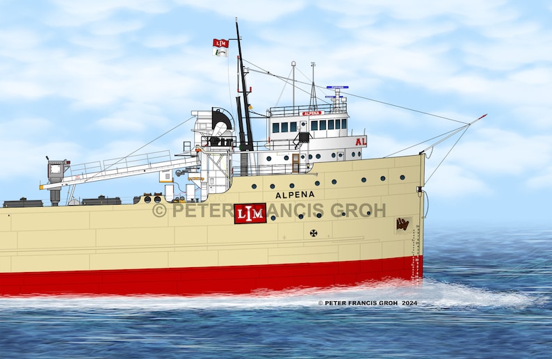 Great Lakes Freighter Ship Alpena - Etsy