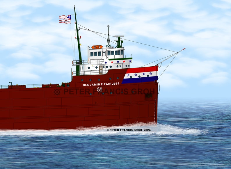 Great Lakes Freighter Ship Benjamin F. Fairless (1976) - Etsy