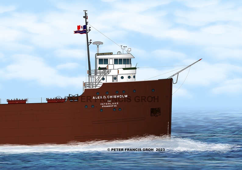 Great Lakes Freighter Ship Alex D. Chisholm (1952) - Etsy