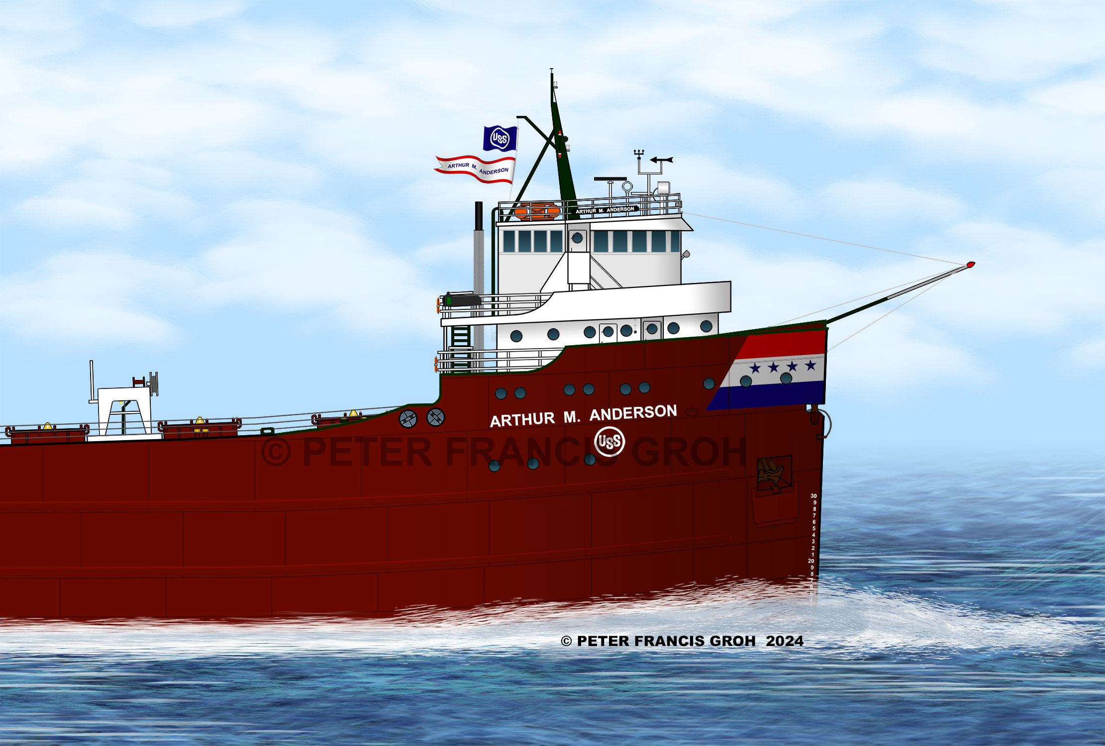 Great Lakes Freighter Ship Arthur M. Anderson (1976) - Etsy