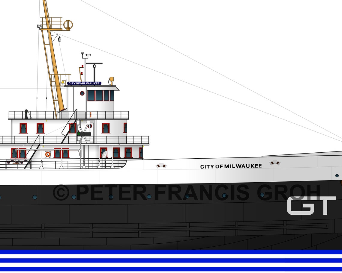 Great Lakes Freighter Ship Ferry City of Milwaukee 1971 - Etsy