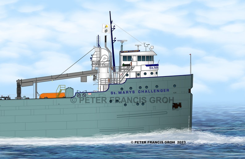 Great Lakes Freighter Ship St. Marys Challenger (2013) - Etsy