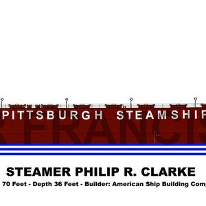 Great Lakes Freighter Ship Philip R. Clarke (1952) - Etsy