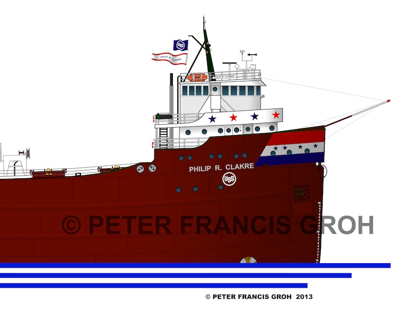 Great Lakes Freighter Ship Philip R. Clarke (1976) - Etsy
