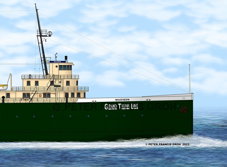 Great Lakes Freighter Ship Ferry Madison (1923) - Etsy