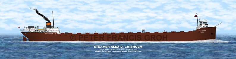 Great Lakes Freighter Ship Alex D. Chisholm (1952) - Etsy