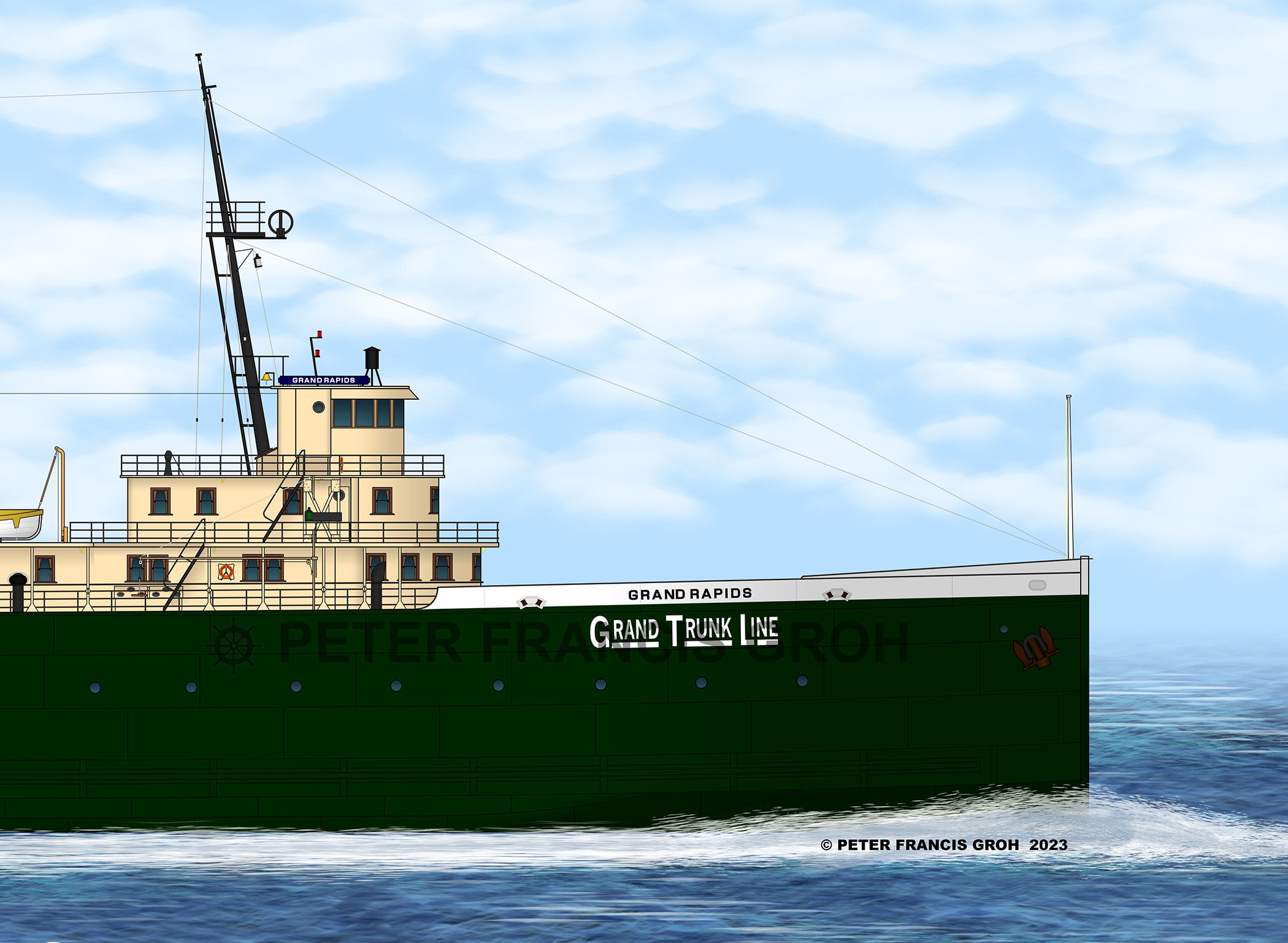 Great Lakes Freighter Ship Ferry Grand Rapids (1926) - Etsy