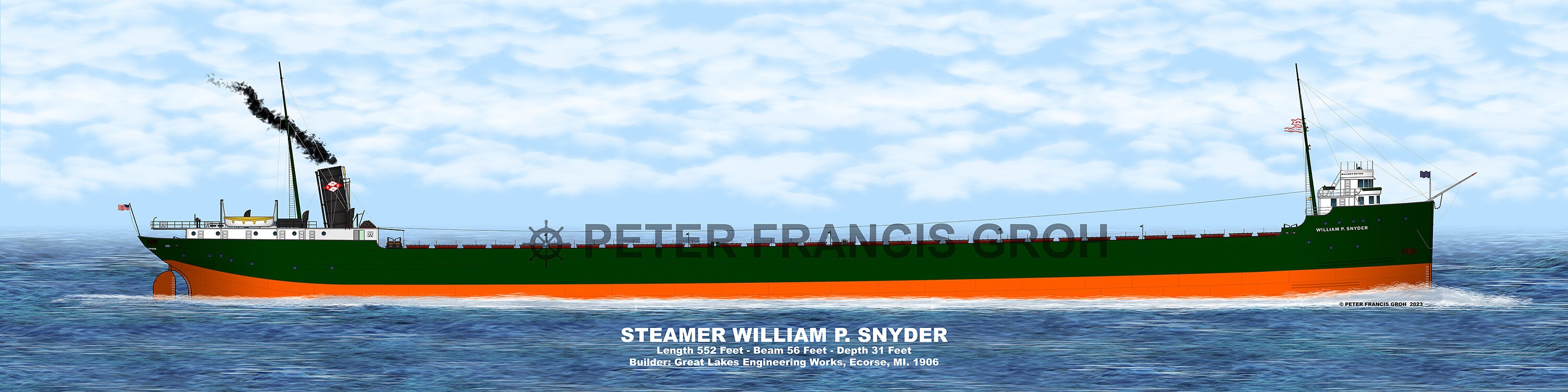 Great Lakes Freighter Ship William P. Snyder (1906) - Etsy