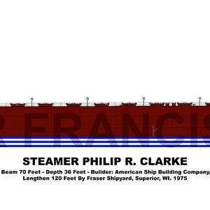 Great Lakes Freighter Ship Philip R. Clarke (1976) - Etsy
