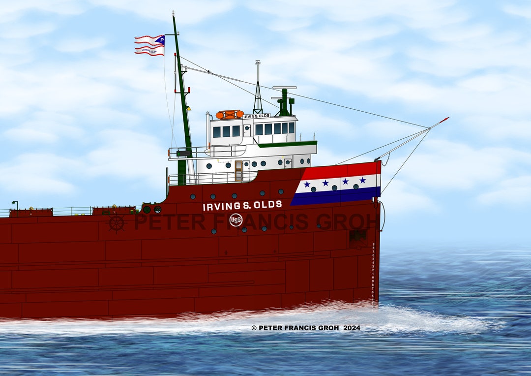 Great Lakes Freighter Ship Irving S. Olds (1976) - Etsy