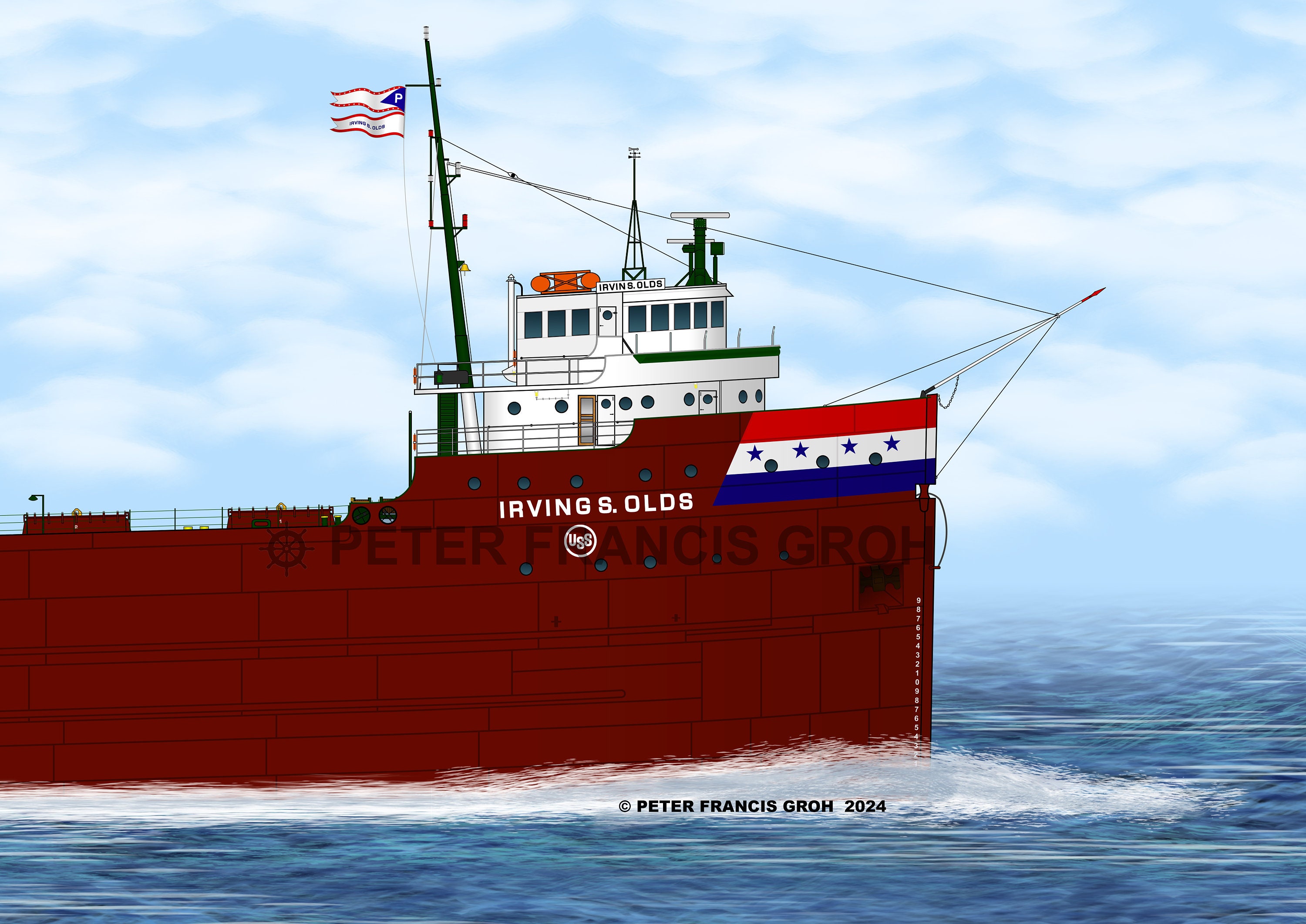 Great Lakes Freighter Ship Irving S. Olds (1976) - Etsy