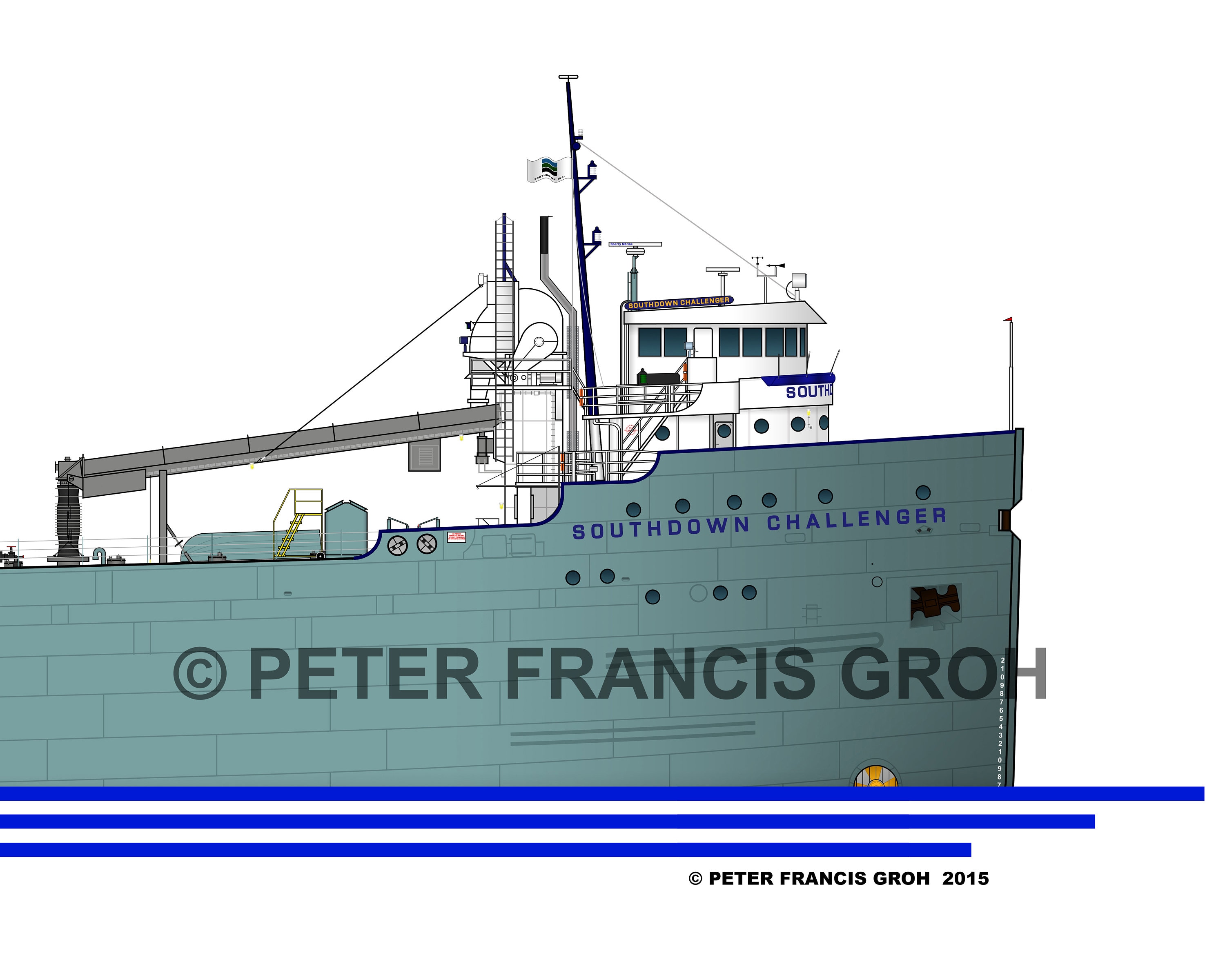 Freighter Ship Drawing