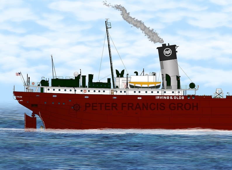 Great Lakes Freighter Ship Irving S. Olds (1976) - Etsy