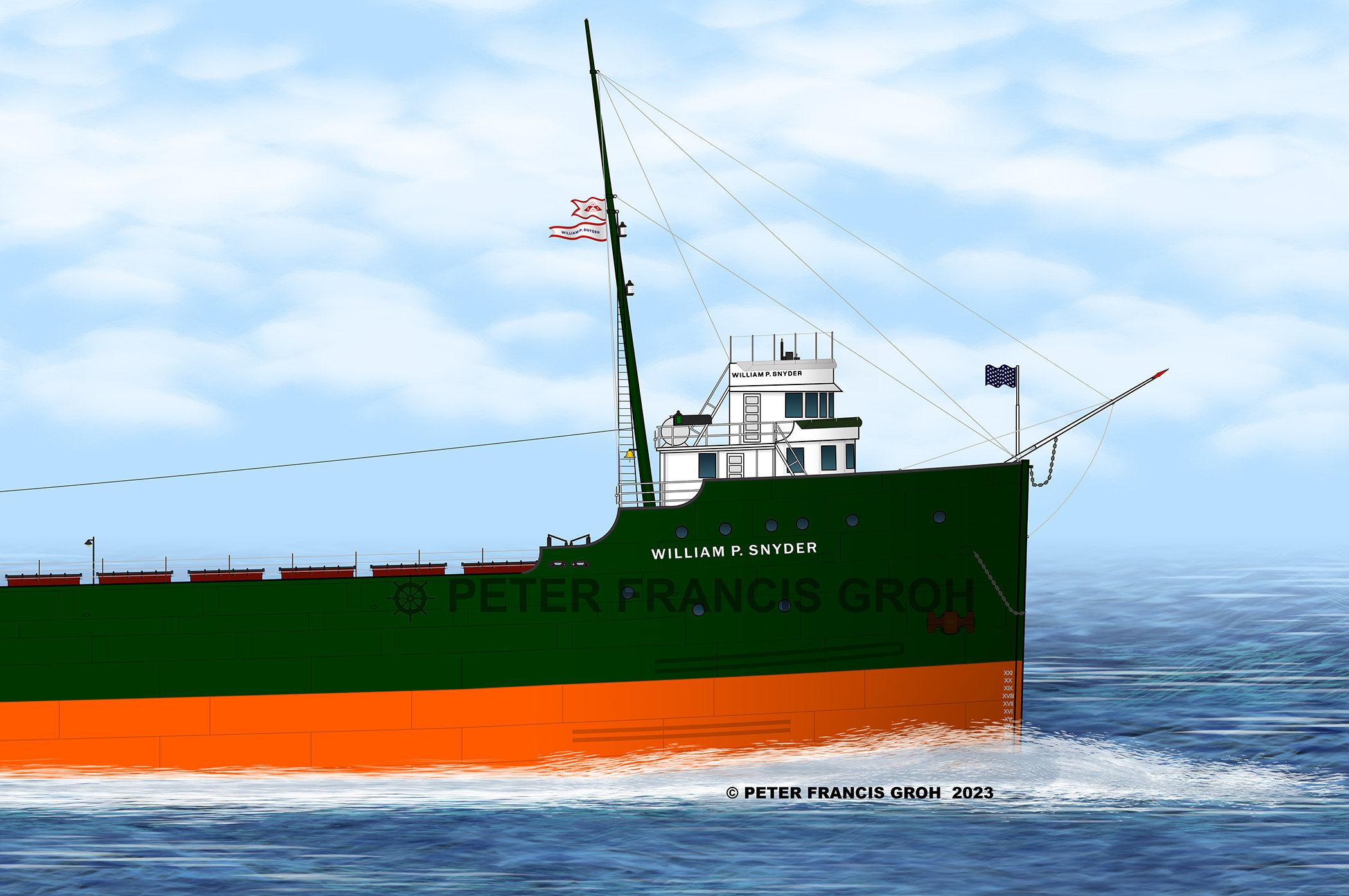 Great Lakes Freighter Ship William P. Snyder (1906) - Etsy