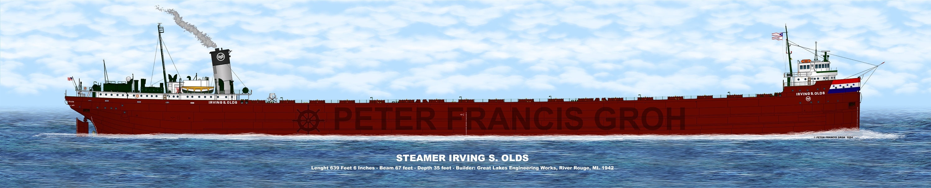 Great Lakes Freighter Ship Irving S. Olds (1976) - Etsy