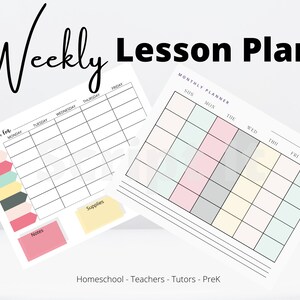 Printable Weekly Lesson Plan for Teachers, Homeschool, Tutor or Prek ...