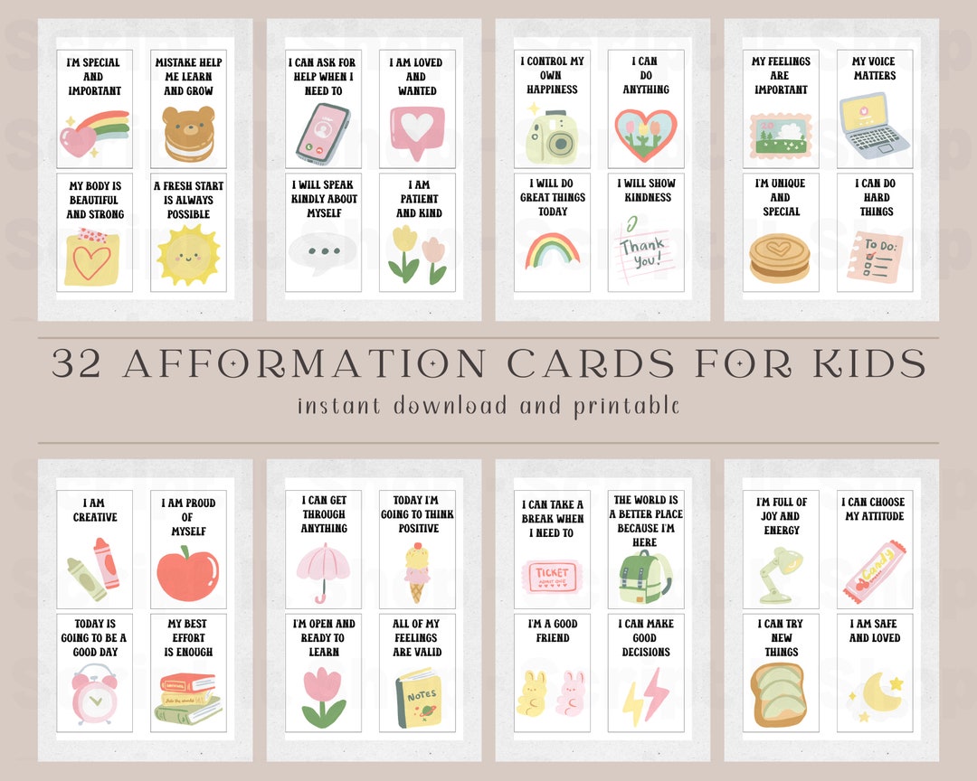 Affirmation Cards for Kids. Kids Mindfulness. Meditation Practice ...