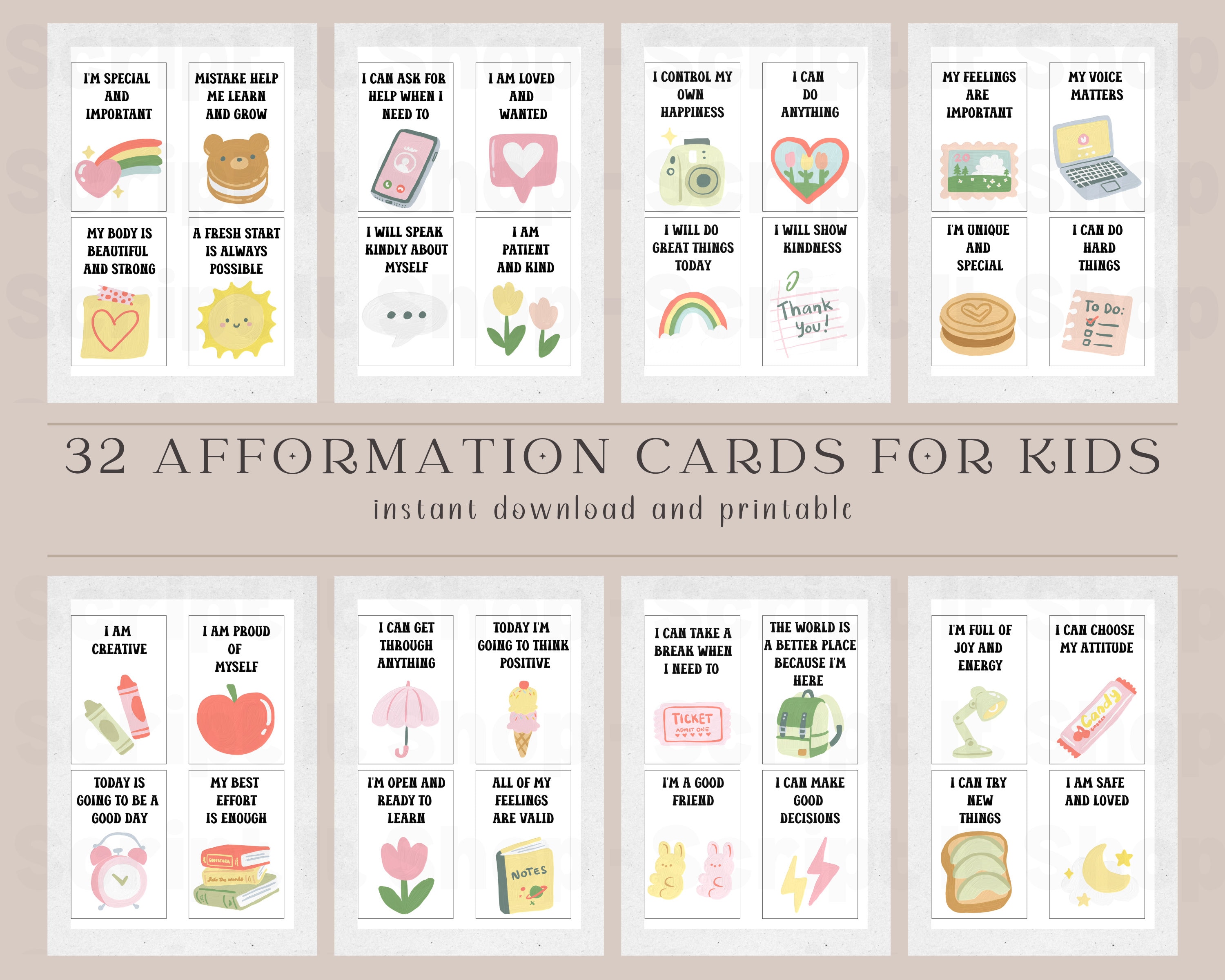 Affirmation Cards for Kids. Kids Mindfulness. Meditation Practice ...
